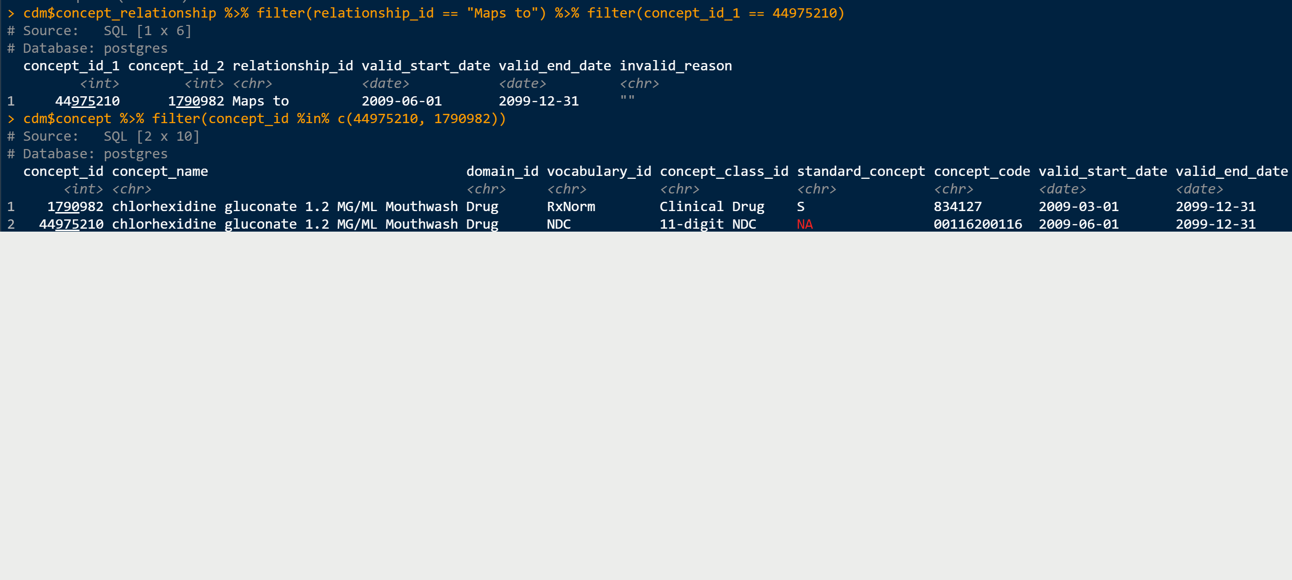 OMOP and CDMConnector